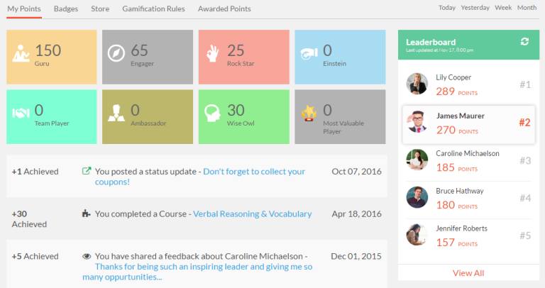 Employee Recognition Software & Gamification in Business | Engagedly