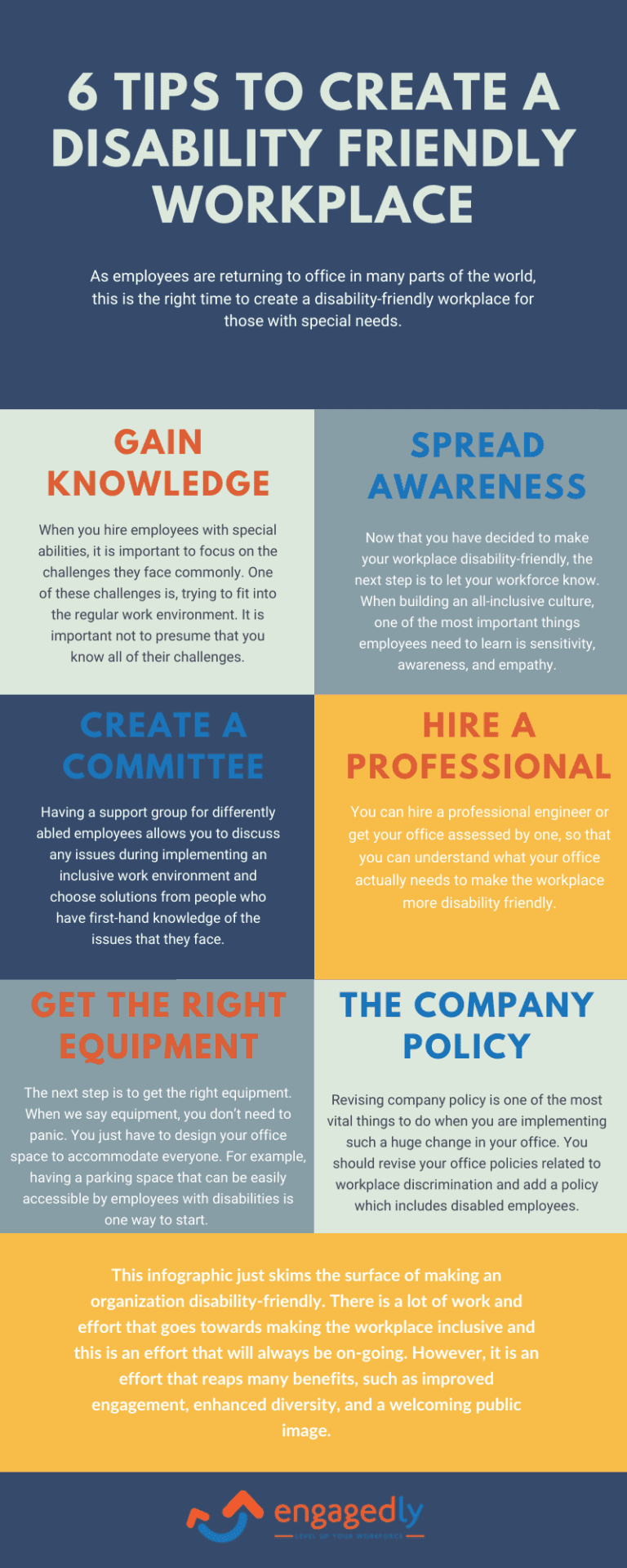 6 Tips To Create A Disability Friendly Workplace [Infographic] - Engagedly